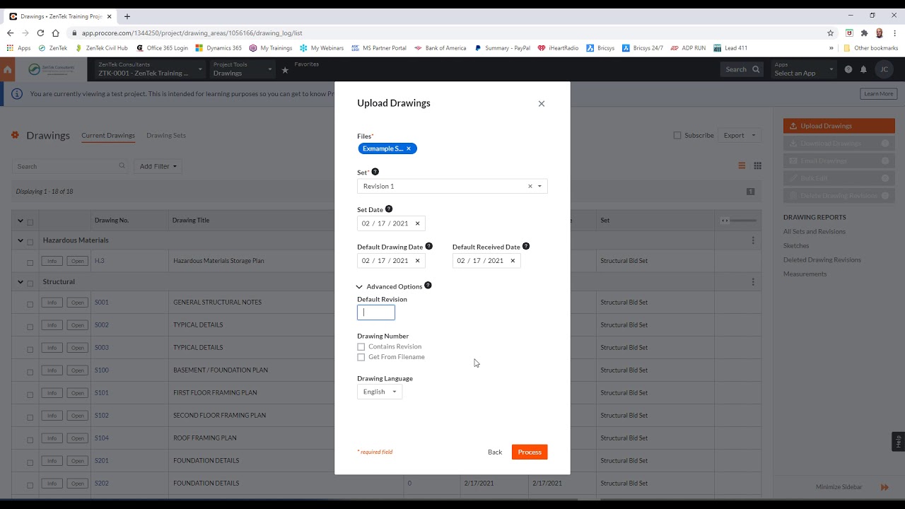Procore - Uploading Drawing Revisions