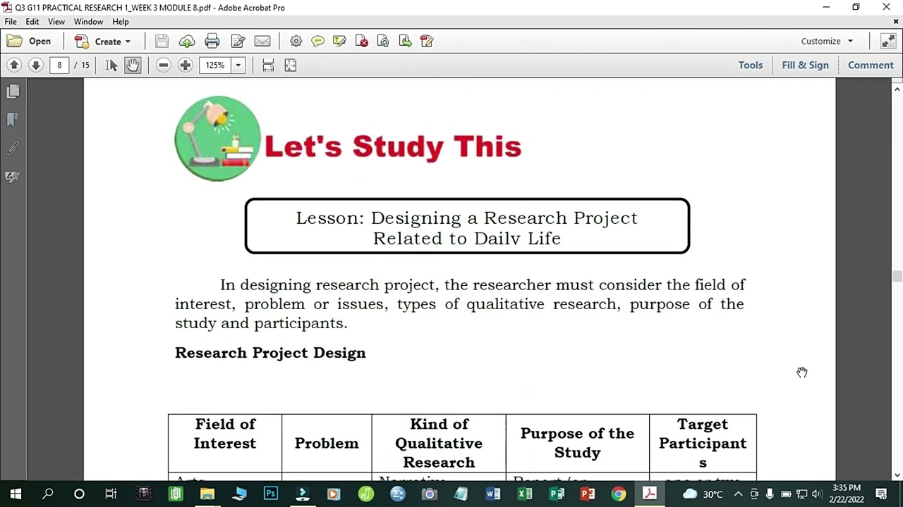 PRACTICAL RESEARCH 1 MODULE 8