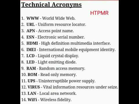 Technology Acronyms Do You Know About This - HTPMR @High_Tech_PM_Raja