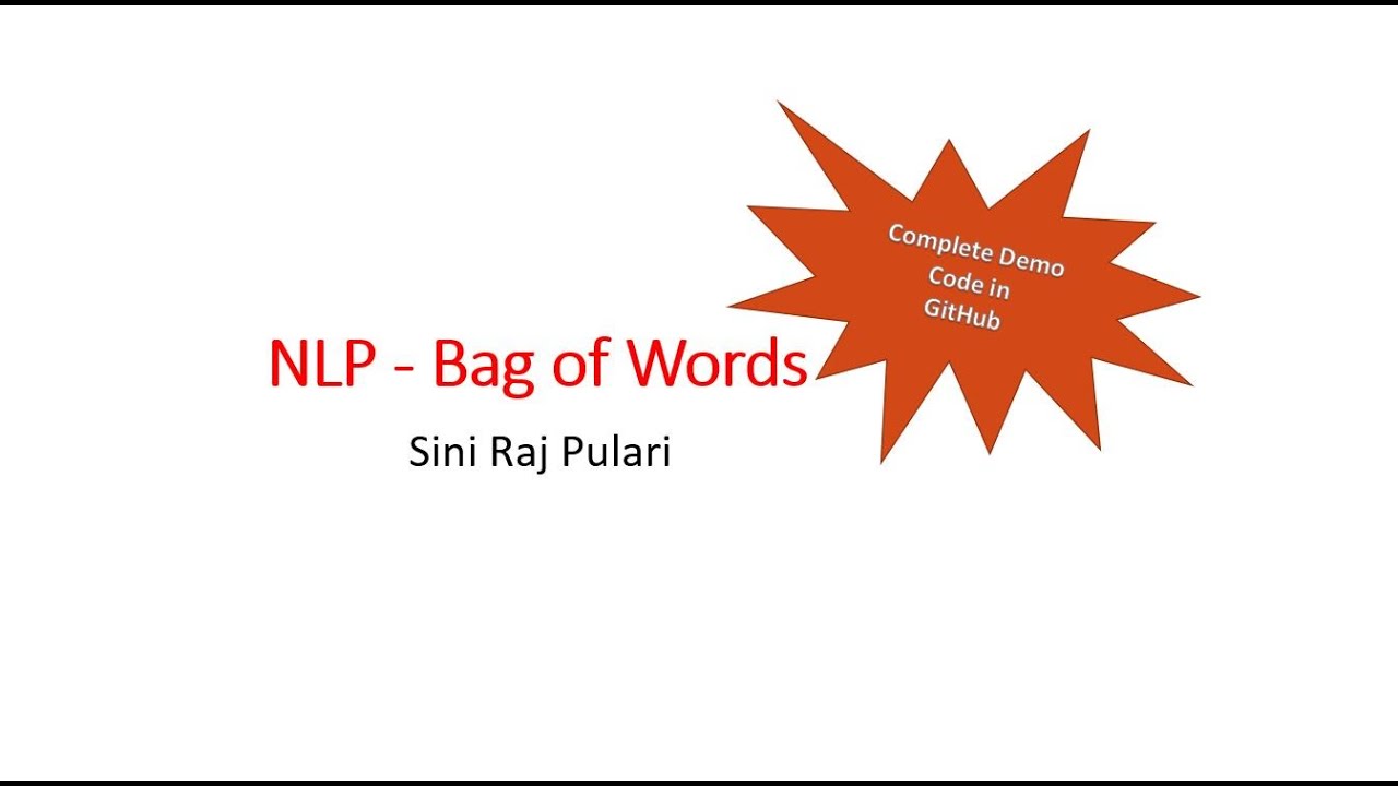 NLP - Bag of Words concept - Python Demo using NLTK