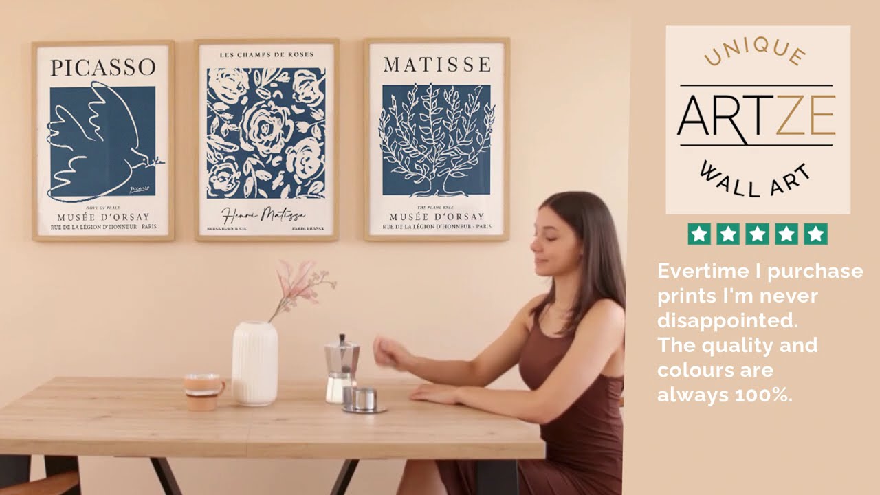 Set of 3 Wall Art Prints Featuring Celebrated Artists