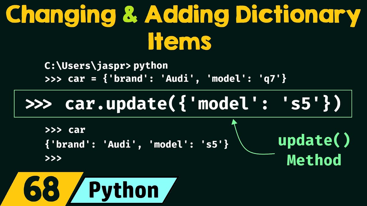 Changing and Adding Dictionary Items in Python