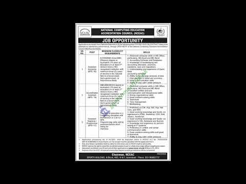 NCEAC Jobs 2024 | National Computing Education Accreditation Council. Detail in Descriptions......