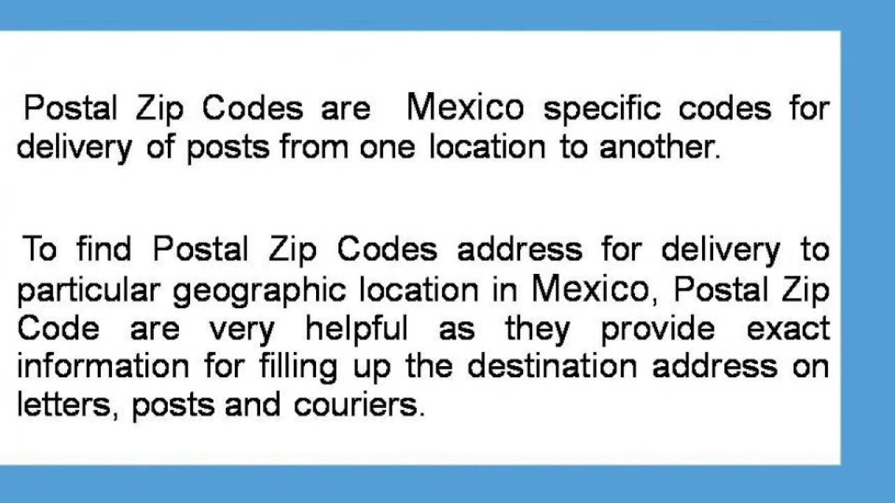Mexico Postal Codes Lookup