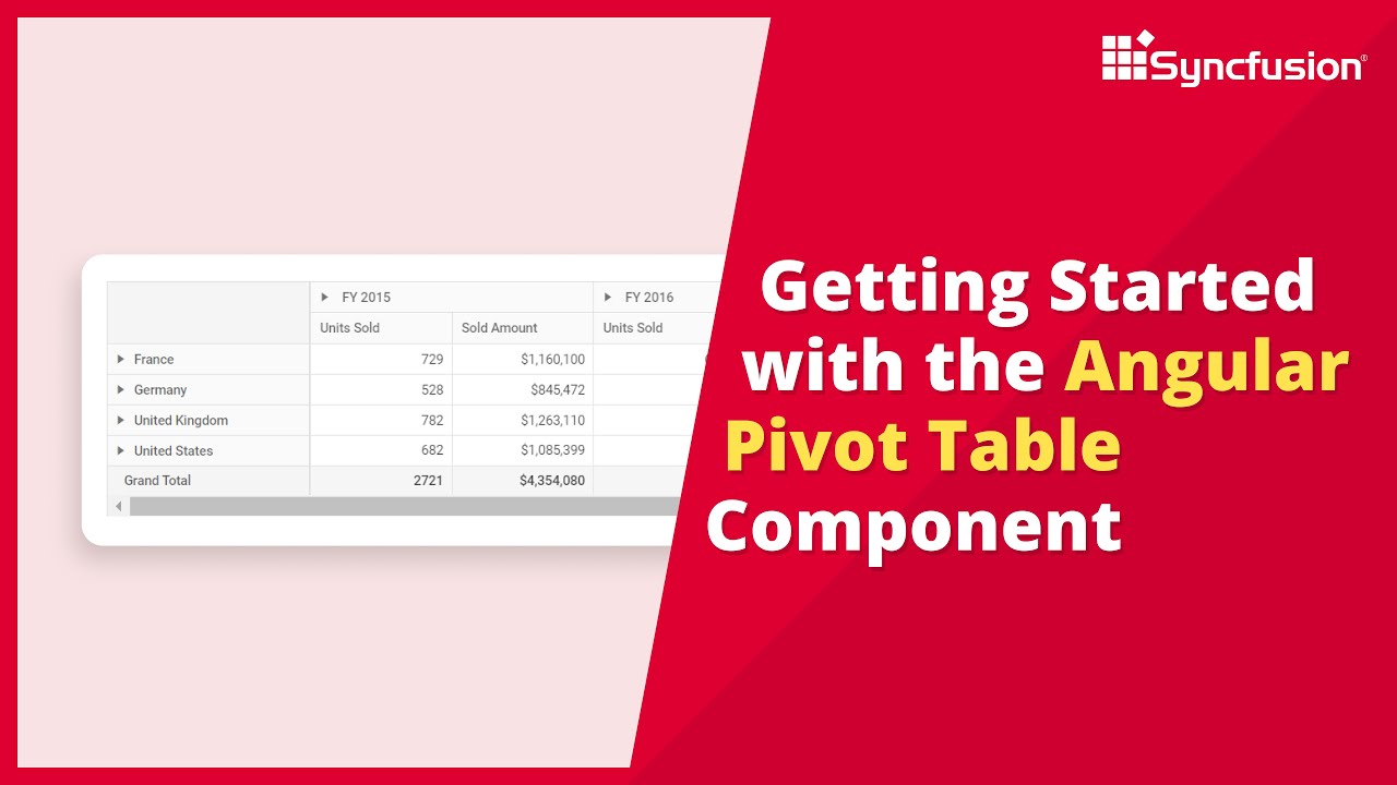 Getting Started with the Angular Pivot Table Component