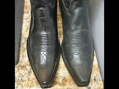 Before and after Lucchese boots