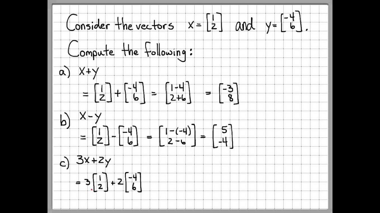 Linear Algebra Example Problems - Basic Vector Operations
