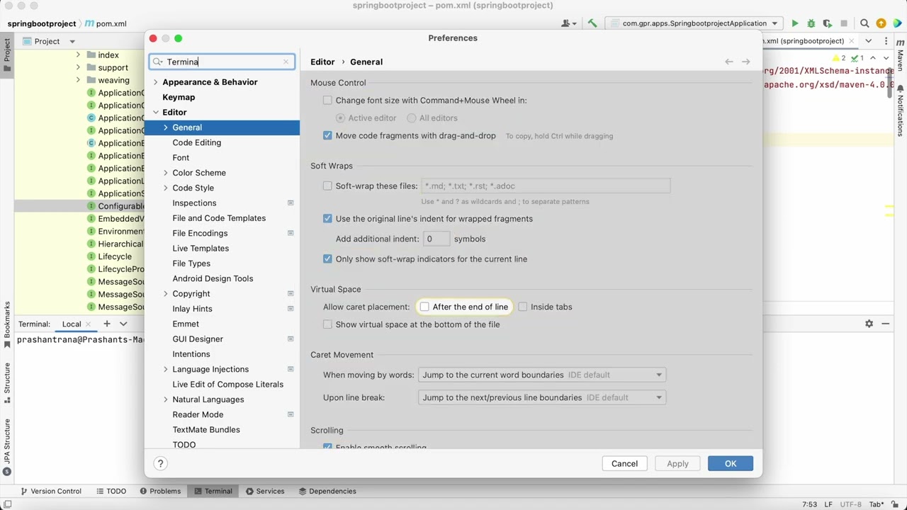 Intellij Terminal Exception - no plugin found for prefix