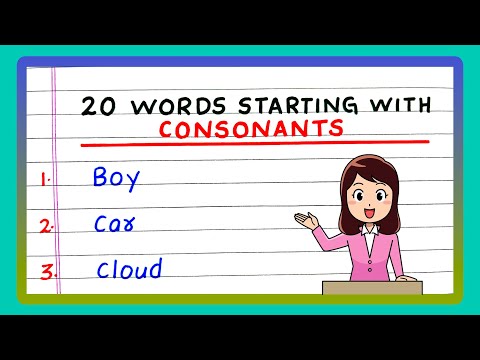 20 Words Starting with Consonants | Words Starting with Consonants