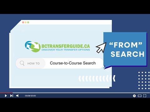 How To Use the BC Transfer Guide's Course-to-Course "FROM" Search