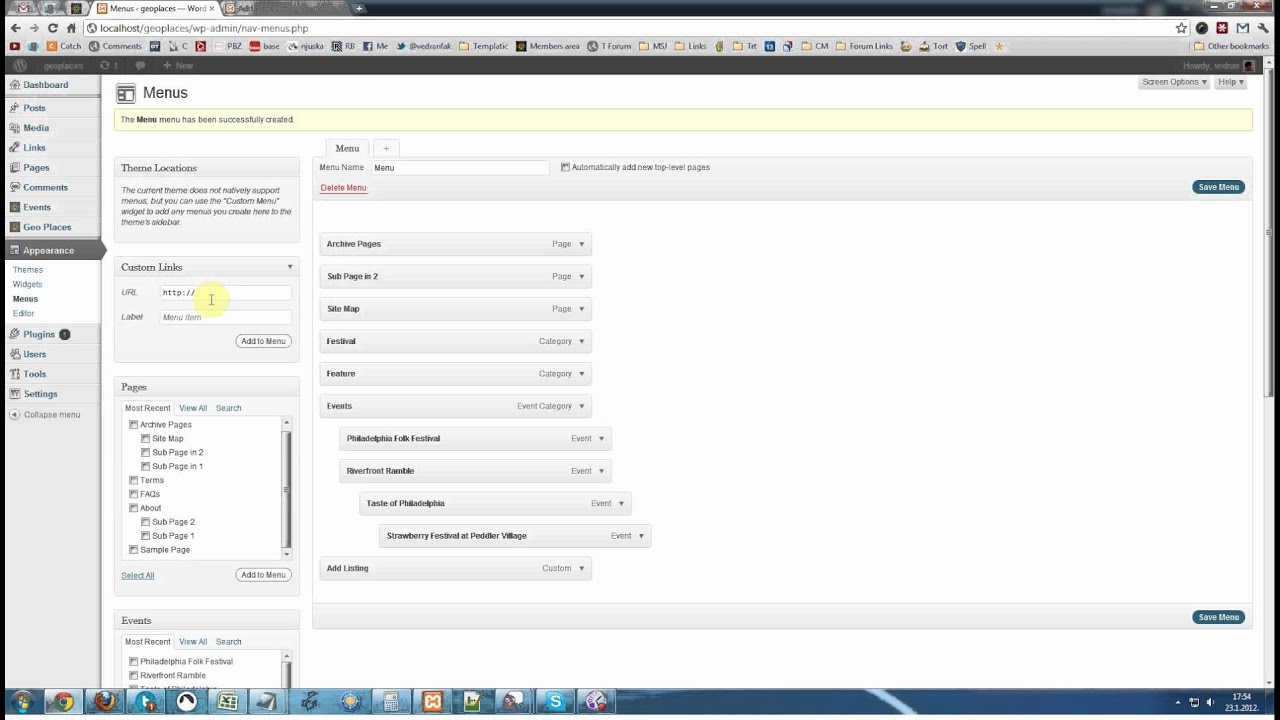 How to create custom menus in Templatic themes