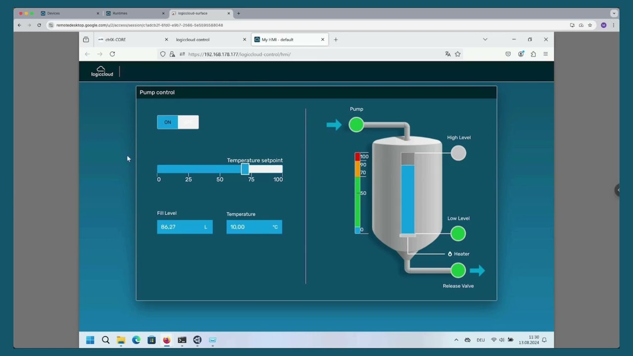 logiccloud Control on ctrlX OS from Bosch Rexroth