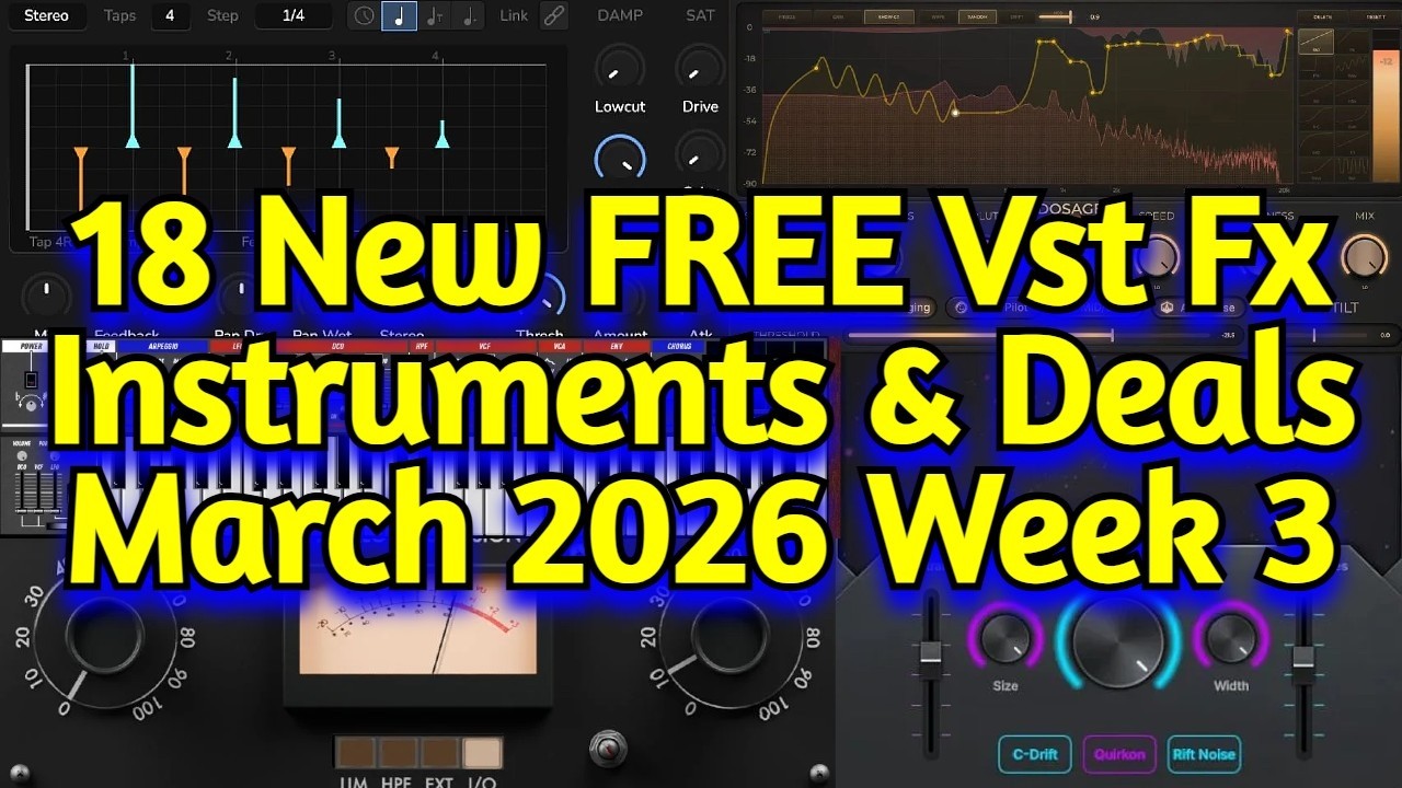 18 Best New FREE Effect Plugins, Vst Instruments, Samples & Plugin Deals - MARCH 2026 Week 3