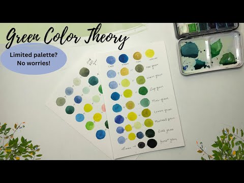 How to make different shades of green. Green color mixing. Watercolor tutorial for beginners .