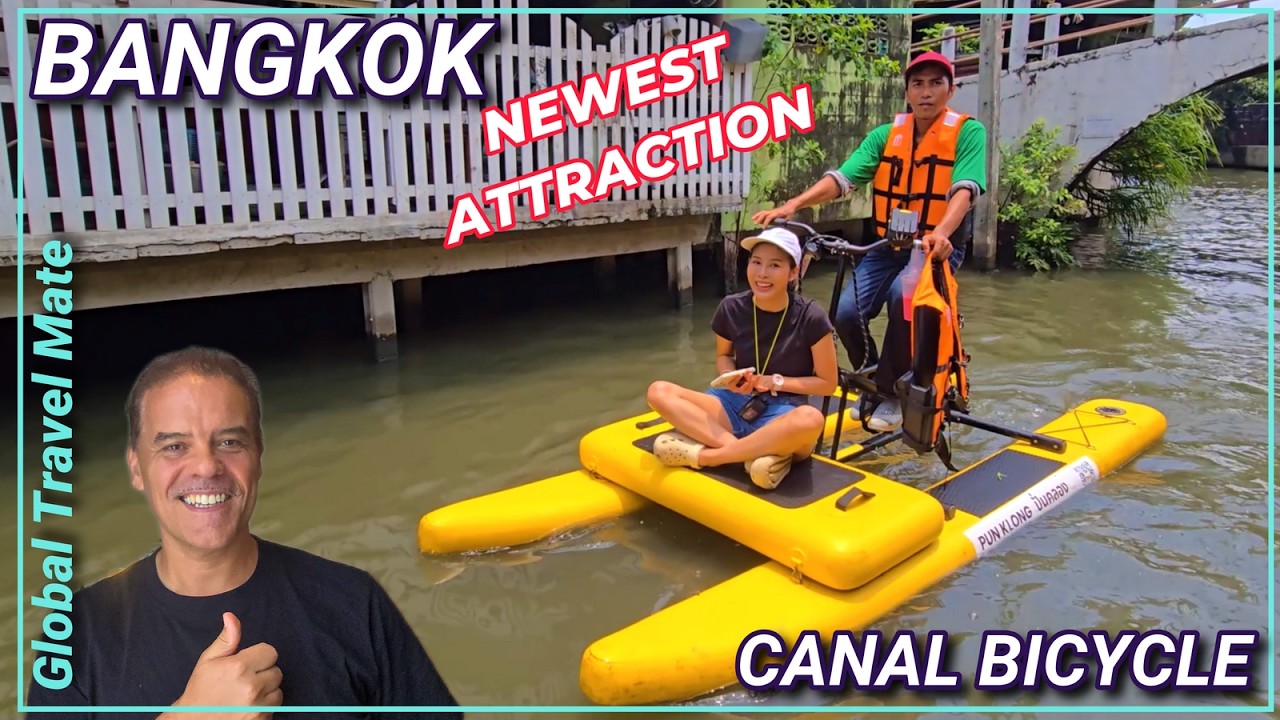 NEW Tourist Attraction Bangkok Water Bicycle Open NOW 🇹🇭 Thailand