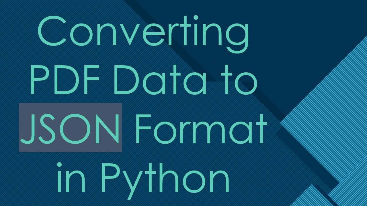 Converting PDF Data to JSON Format in Python