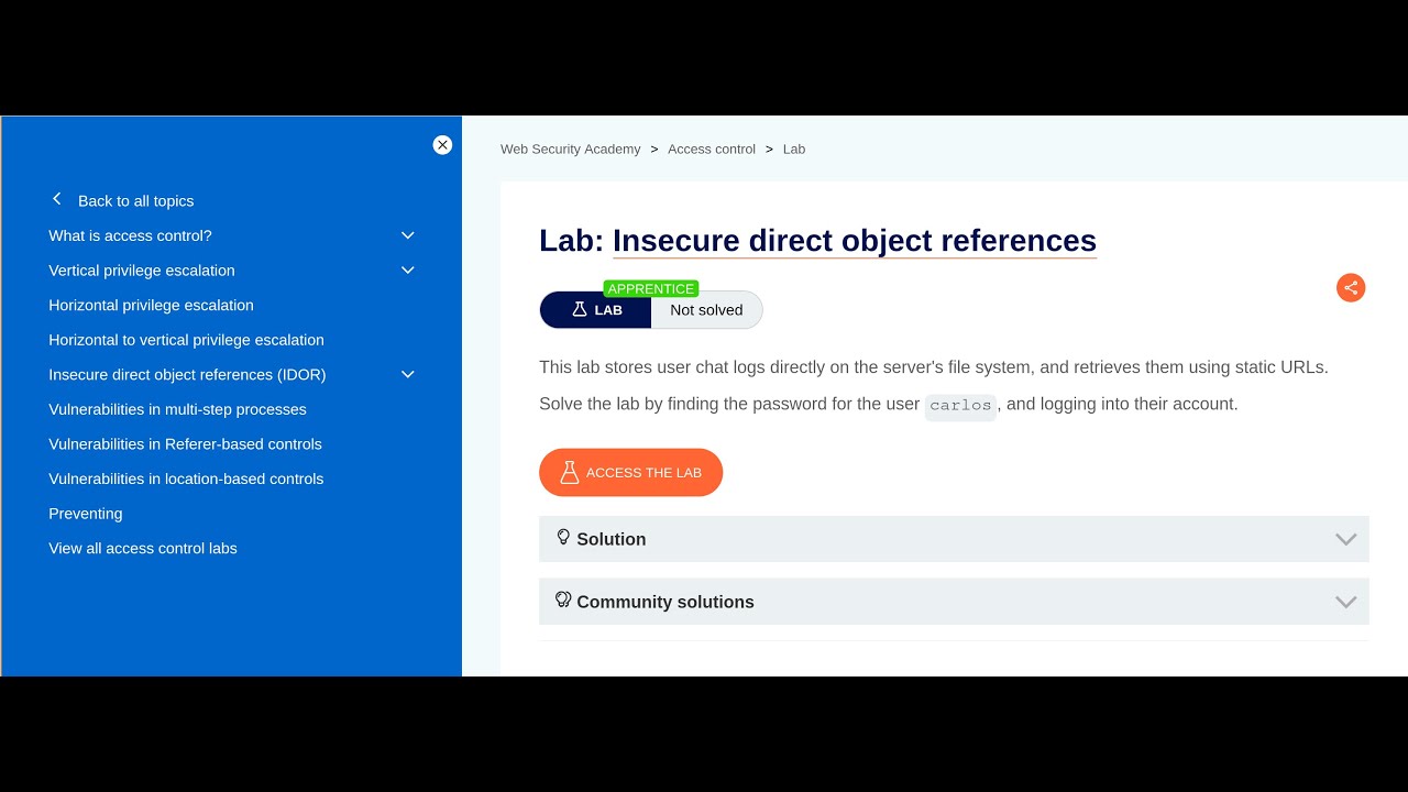 Portswigger: Insecure direct object references