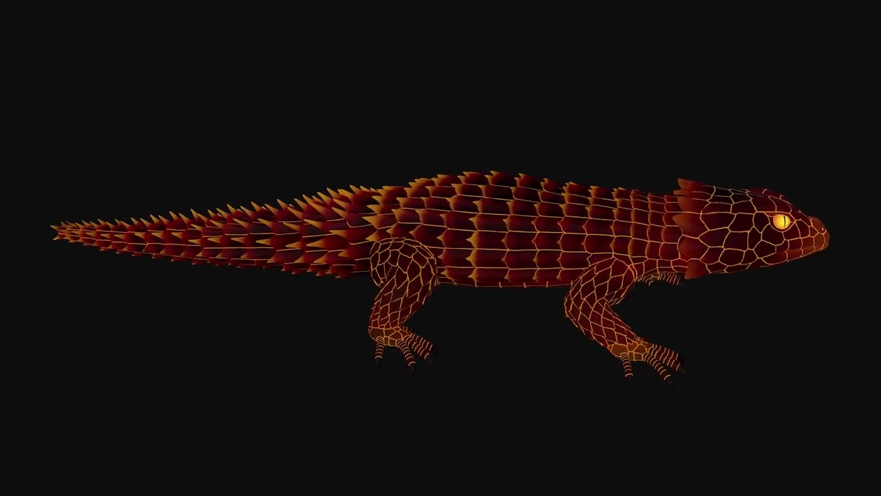 Preview | Fire Armadillo lizard | 3d animation - Bite
