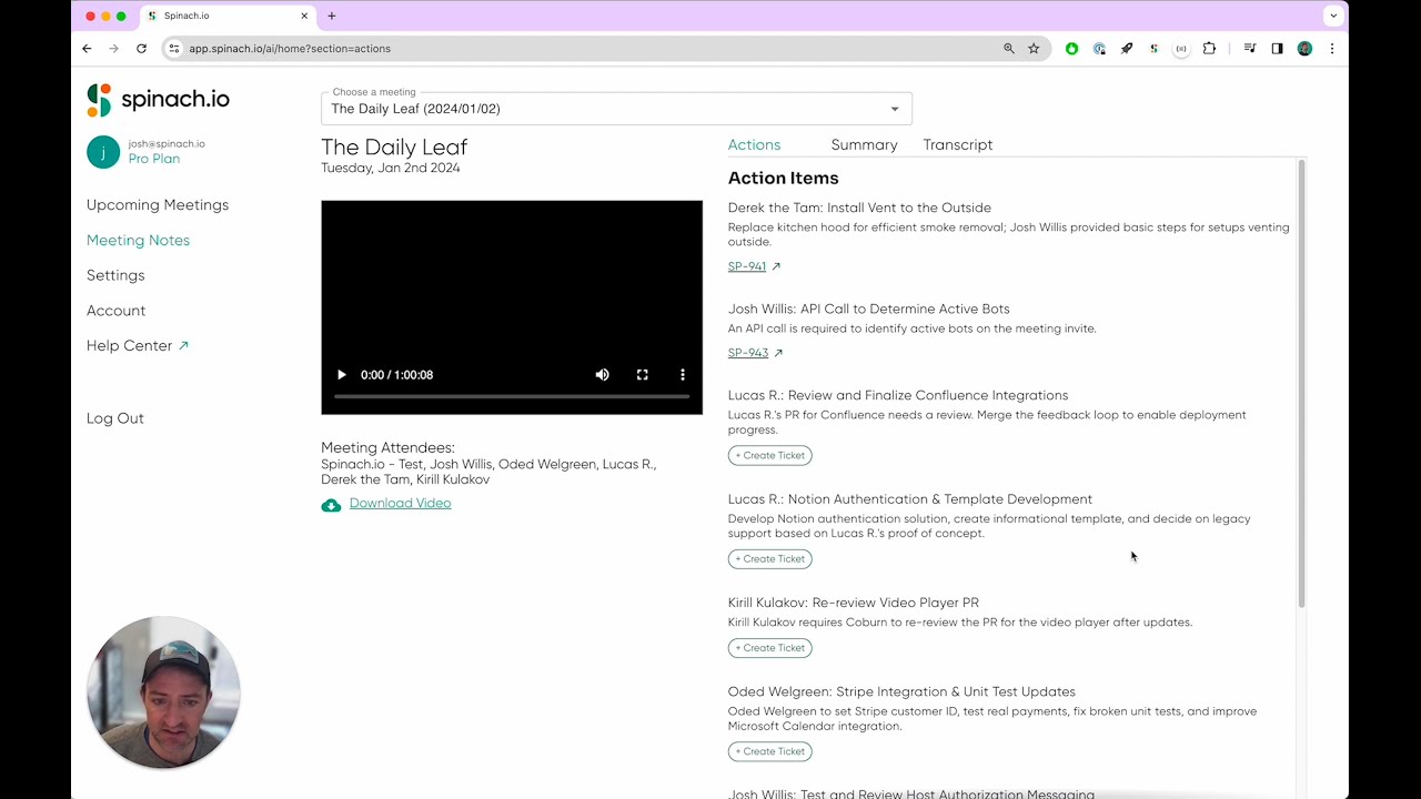 Create Tickets In Spinach