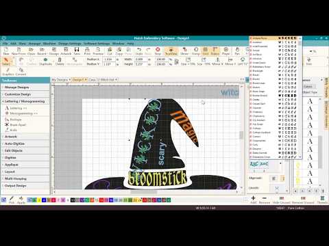 Hatch Embroidery Tutorial: Hatch Lettering word art complete tutorial
