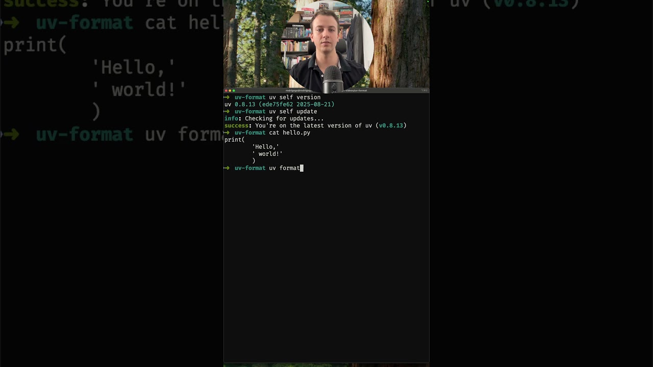 Formatting Python 🐍 code directly with uv #coding #python #pythonprogramming