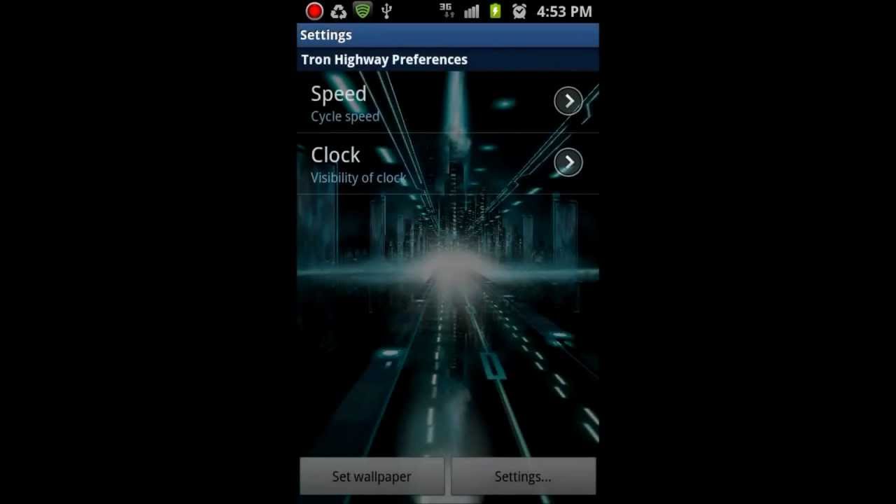 Glowing Neon Highway - Android LWP