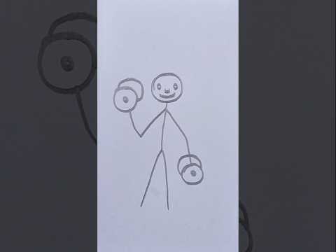 gym drawing tutorial #catoon #art #youtubeshorts #drawing