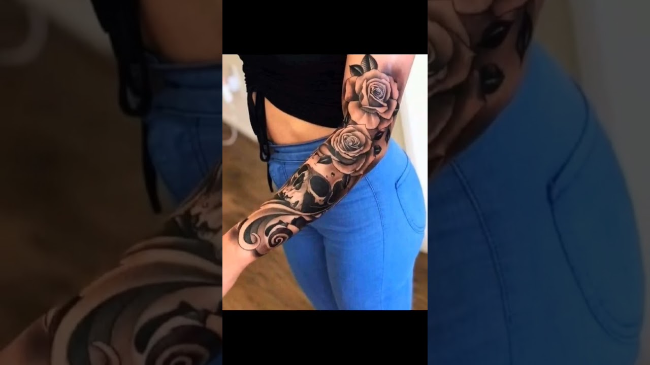Inspirações tattoos Fechamento de braço feminino 💁🏼‍♀️🖤✒️...Sigam nosso perfil e compartilhem 🥰🖤✒️