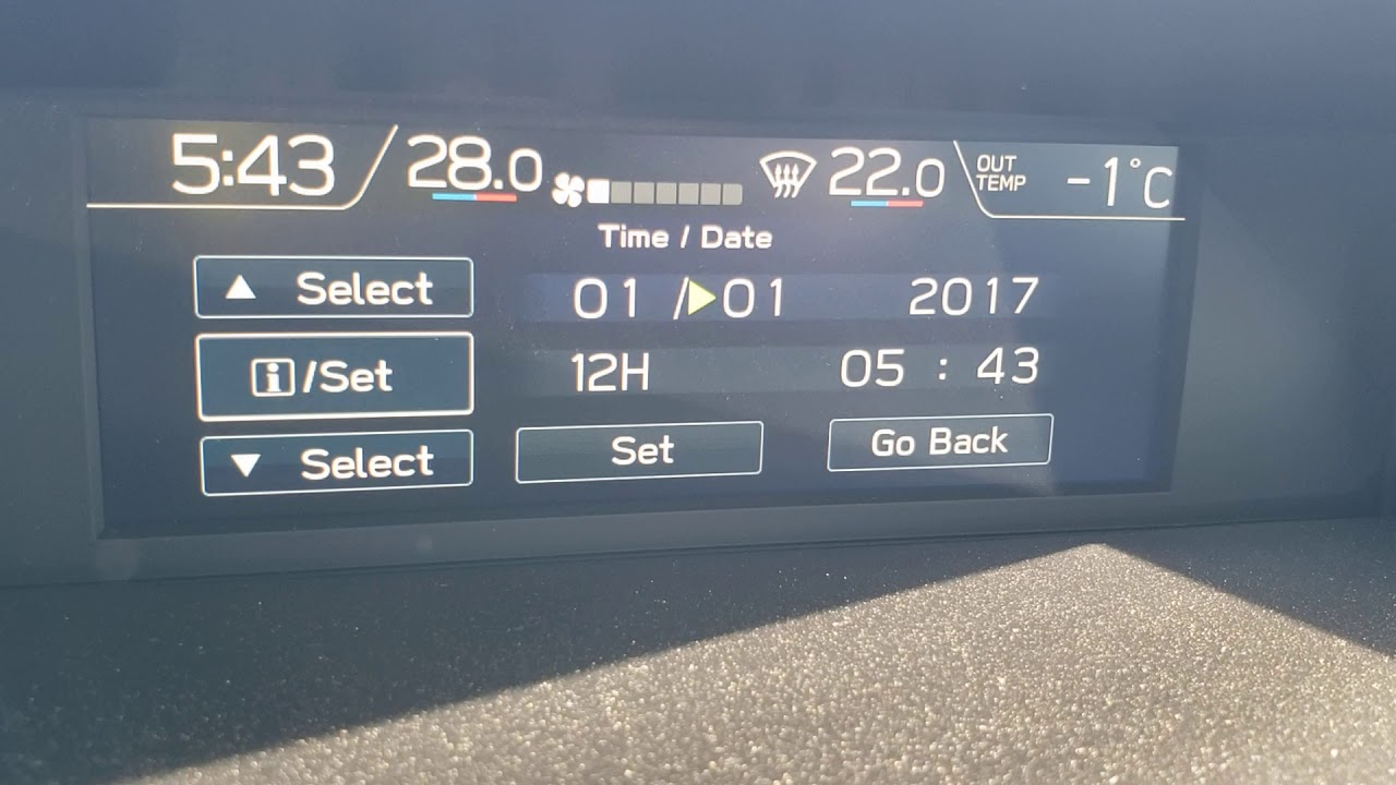 Adjust clock in 2019 Subaru Forester - Daylights Savings