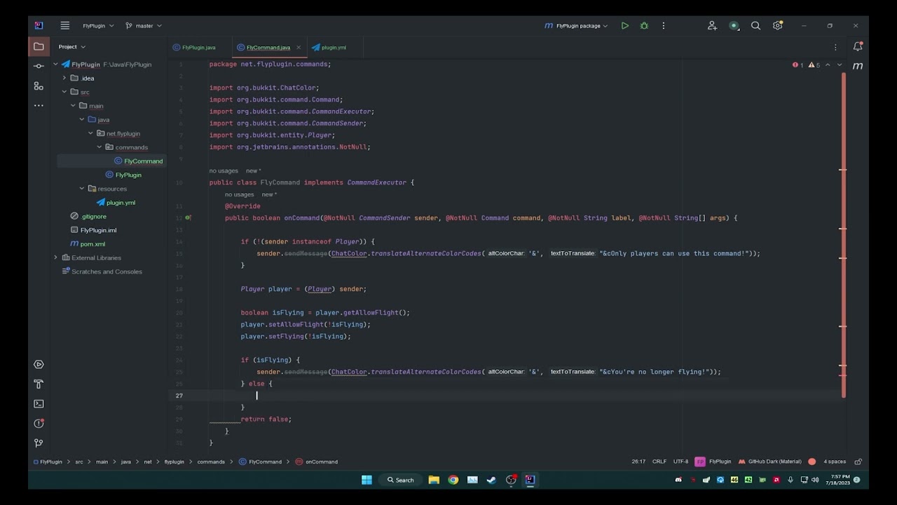 Minecraft Fly Plugin Coding ASMR
