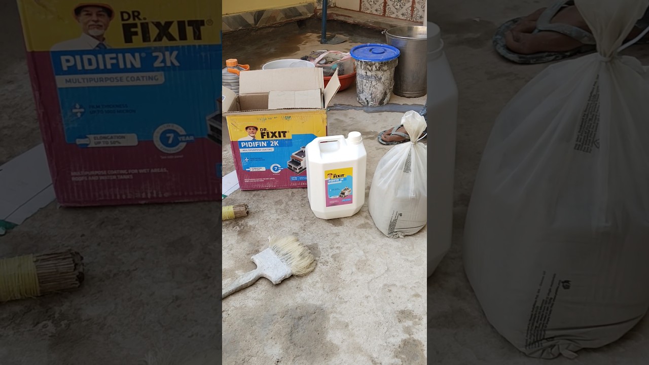 pidifin2k chemical in apply waterproof Terrace#pidifin2k #pidilite #drfixit #waterproofing #leekage