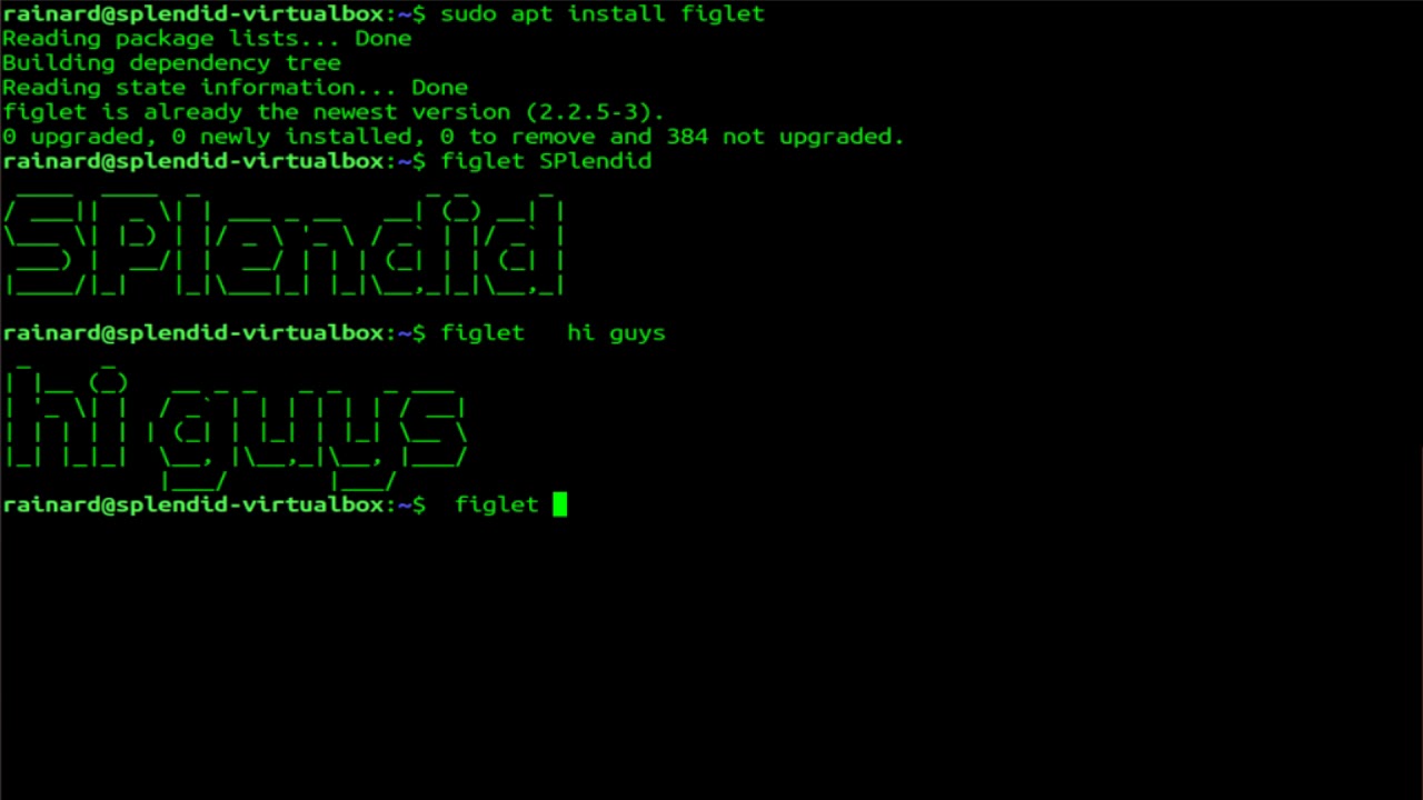Figlet Command in Linux terminal and installation