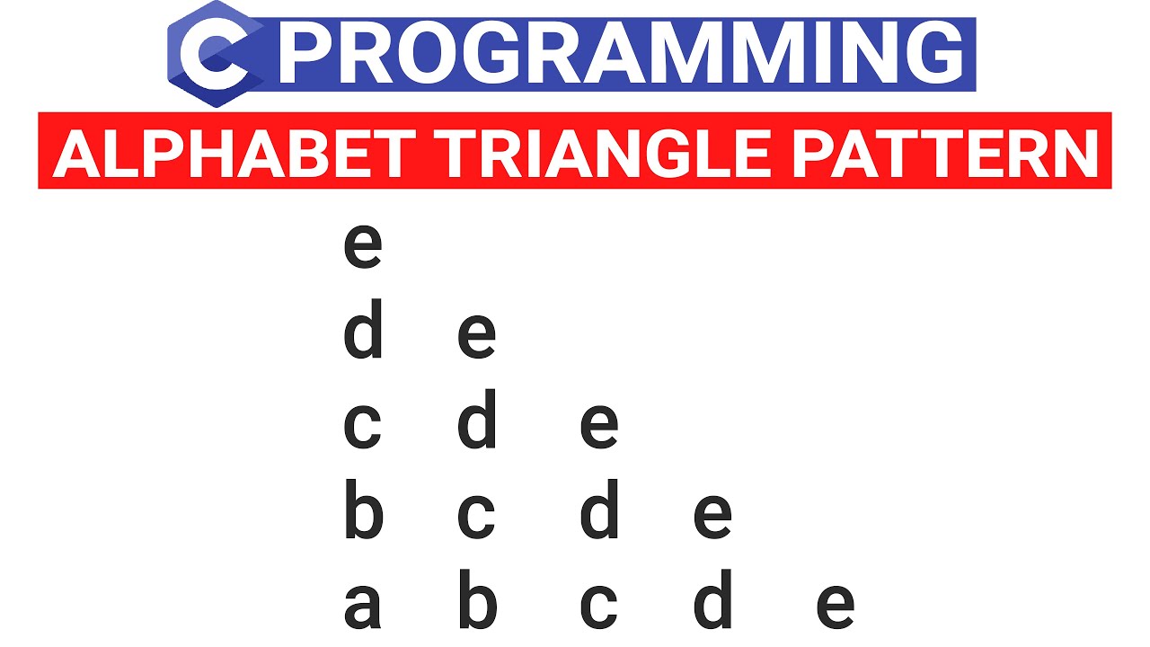 Easy way to Make Triangle Pattern in C Language | C Program to Display Triangle Using Alphabets