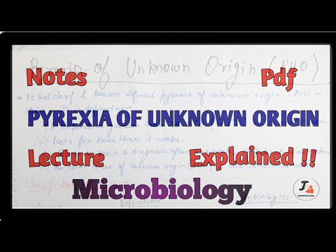 Pyrexia of Unknown Origin Microbiology