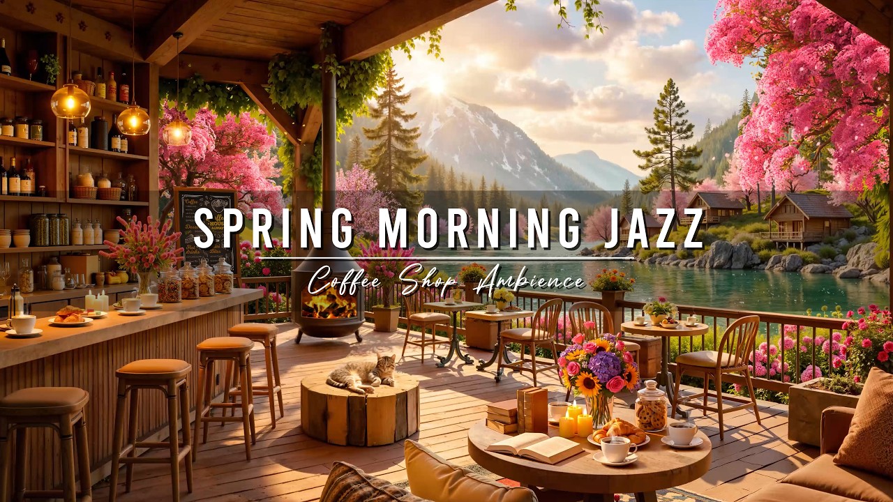 Warm Morning Jazz 🌸 Cozy Spring Coffee Shop Ambience & Relaxing Jazz Instrumental Music to Study