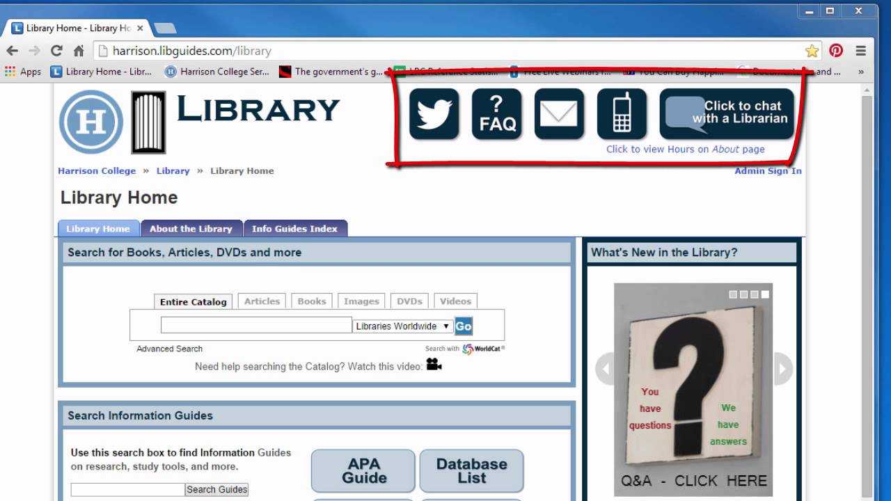 Library Tutorials Chat Reference