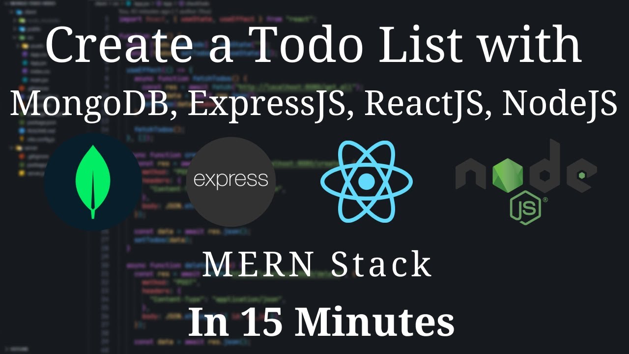 Build a TODO List with MongoDB, ExpressJS, & ReactJS | MERN Stack