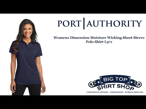 Port Authority Womens Dimension Moisture Wicking Short Sleeve Polo Shirt L571