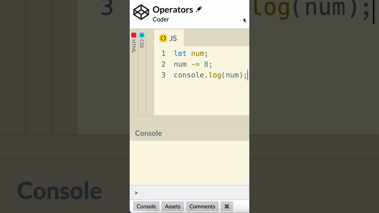 JavaScript Assignment Operators #basicsforbeginners #javascript #coding