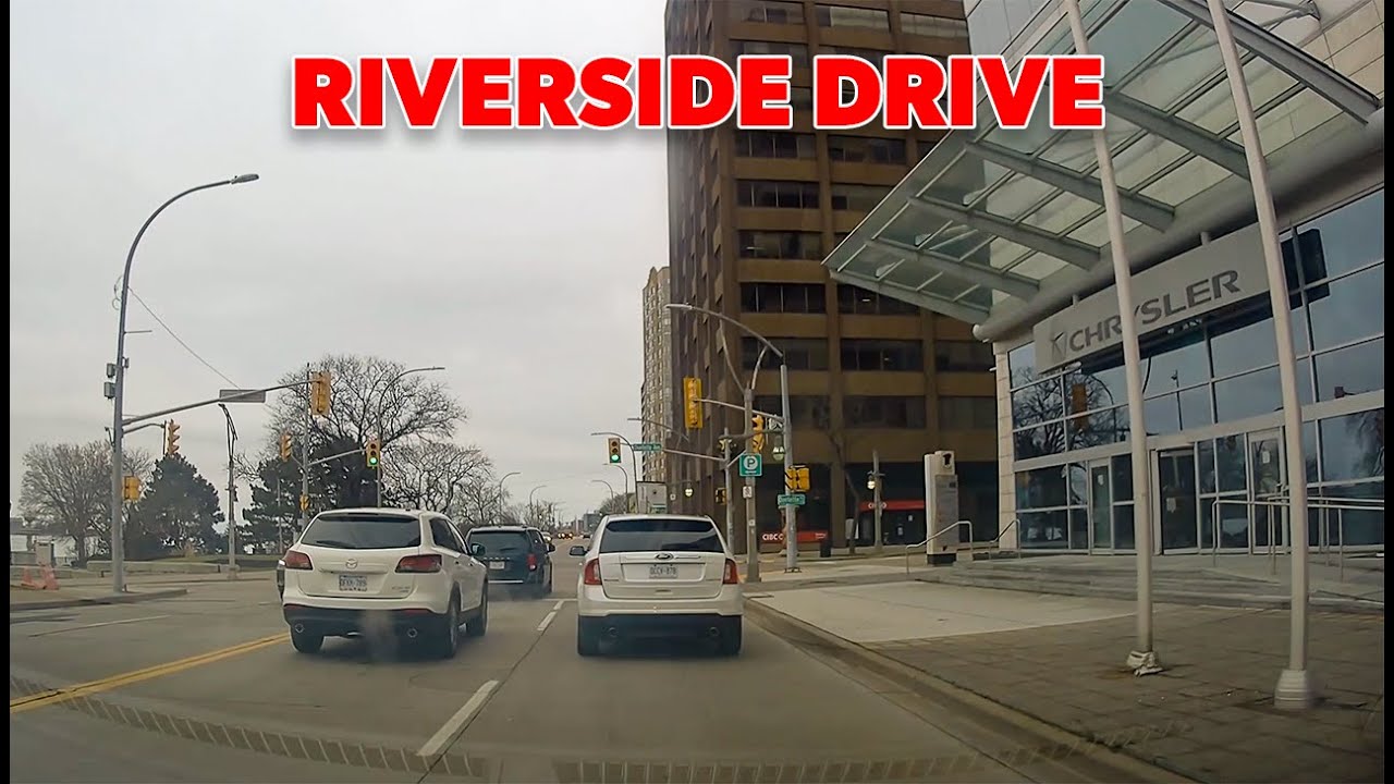Driving in Windsor  : Riverside Drive East Windsor, Ontario 2025 | Full Riverfront Drive