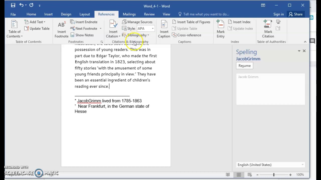 In text citations in Word 2019