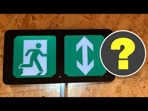 Which way should the arrow point on an Emergency Exit Sign?