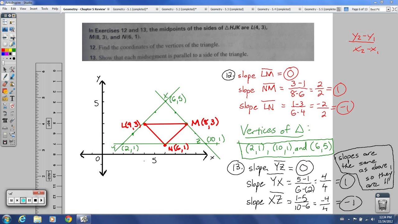 Geometry - Chapter 5 Review (Properties of Triangles)