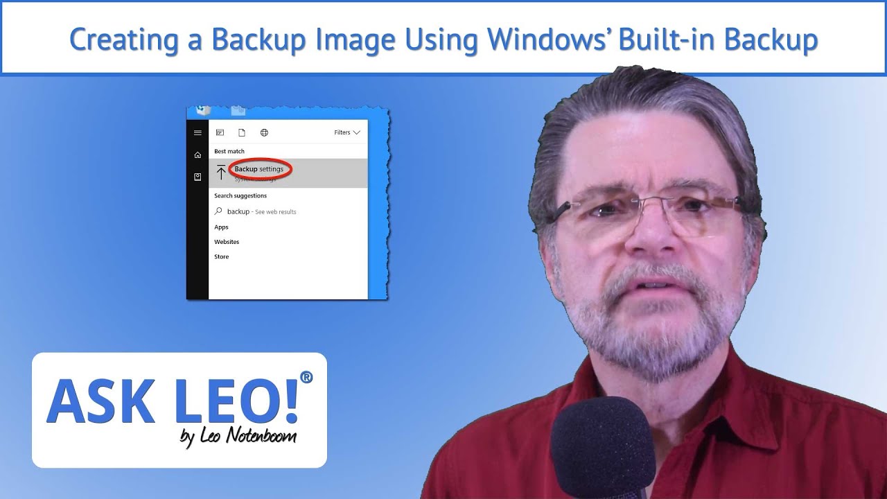 Creating a Backup Image Using Windows' Built-in Backup