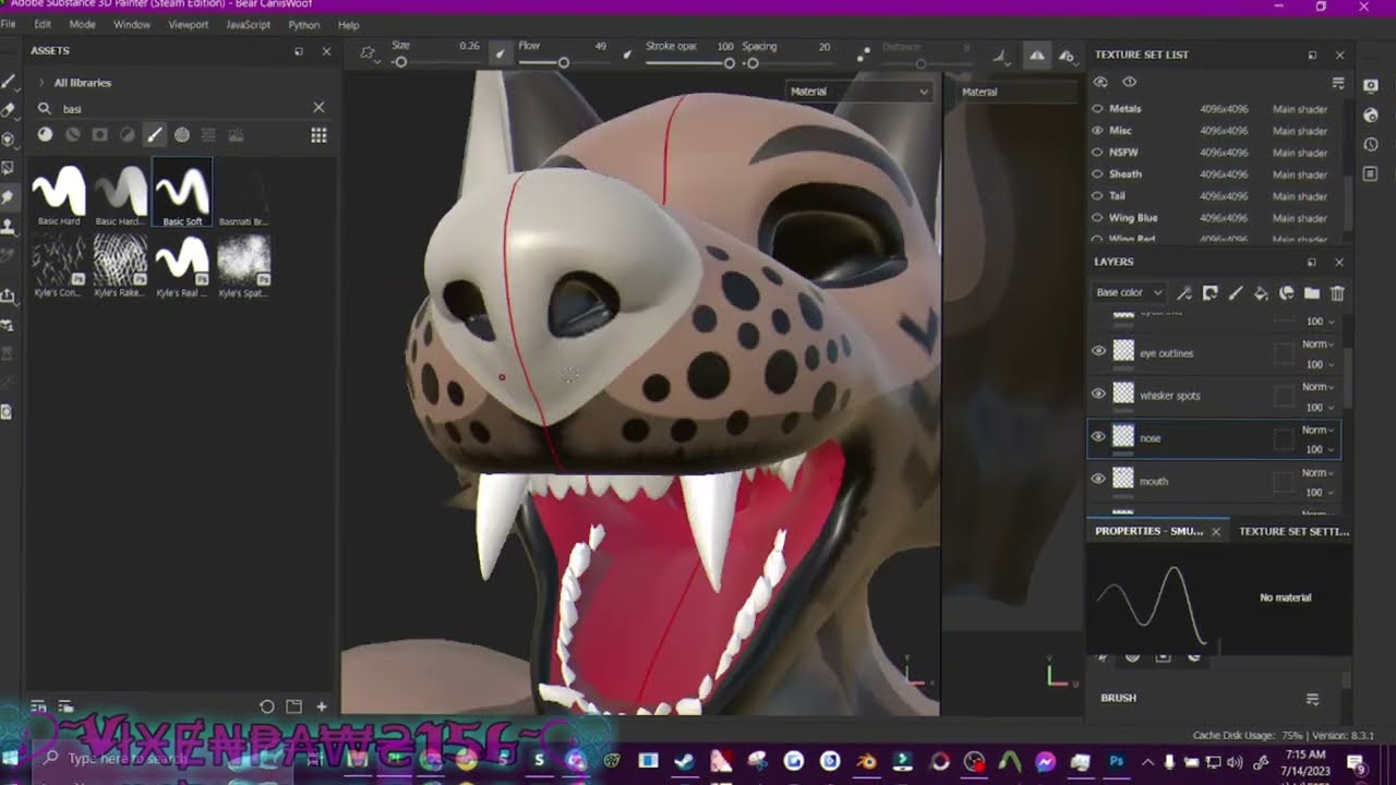 ❥[Substance Painter][OC]Bear CanisWoof SpeedPaint