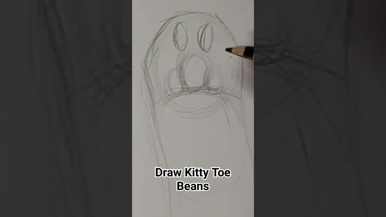Drawing of Kitty Toe Beans | Cat Paw Pads Gesture Sketch | Quick Simple Easy | Beginner Artist & Up