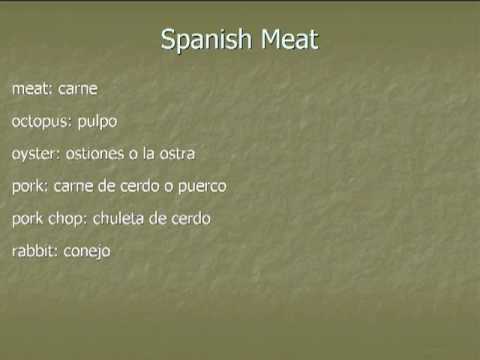 Spanish Vocabulary: Meat, Fish, Poultry