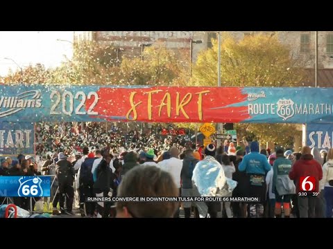 Runners Converge In Downtown Tulsa For Route 66 Marathon