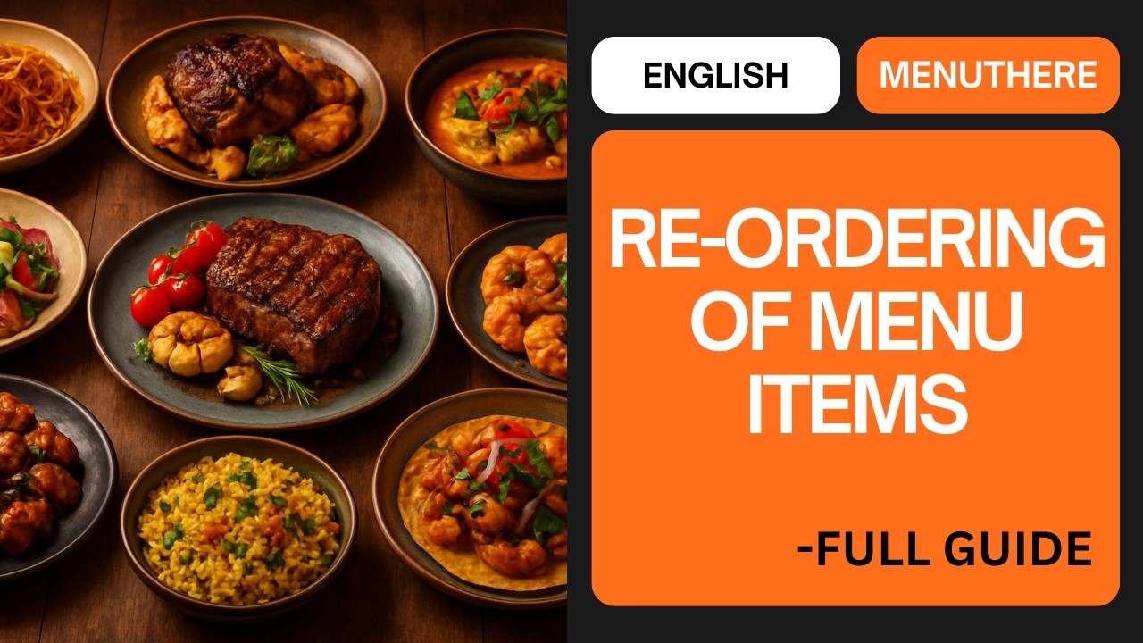 How to manage Reordering of Menu Items | Menuthere tutorial | ENGLISH