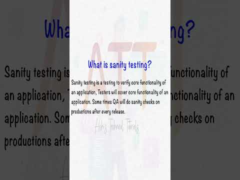 What is Sanity Testing? #interview #shorts #viral #ytshorts #trending #shortsvideo